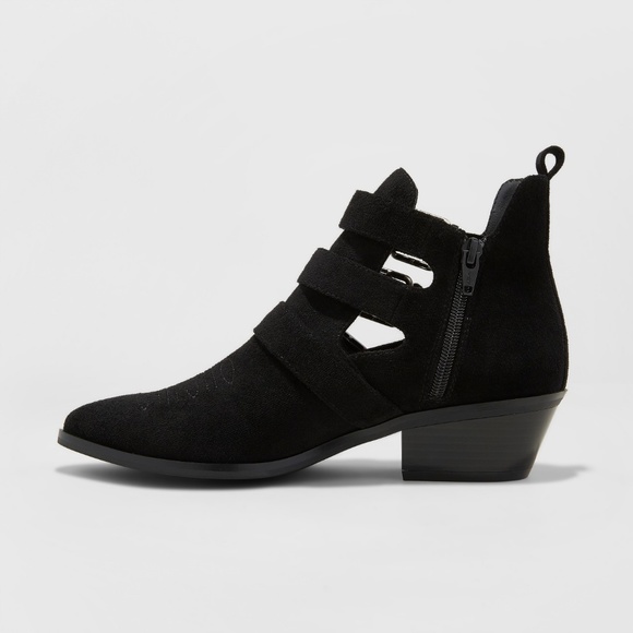 Universal Thread | Shoes | Womens Buckles Cut Out Western Bootie Black ...